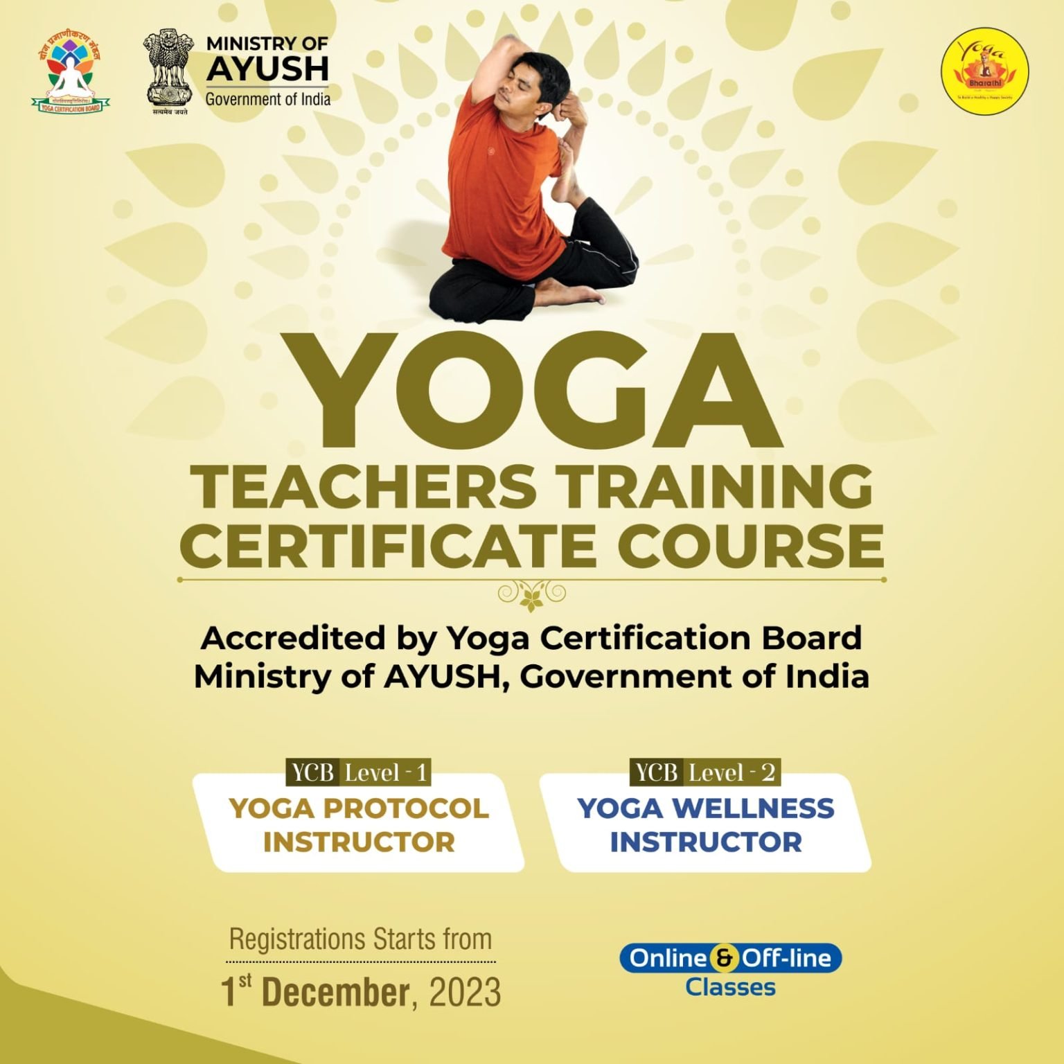 Yoga Protocol And Wellness Instructor Course | Yoga Bharathi Trust | YCB